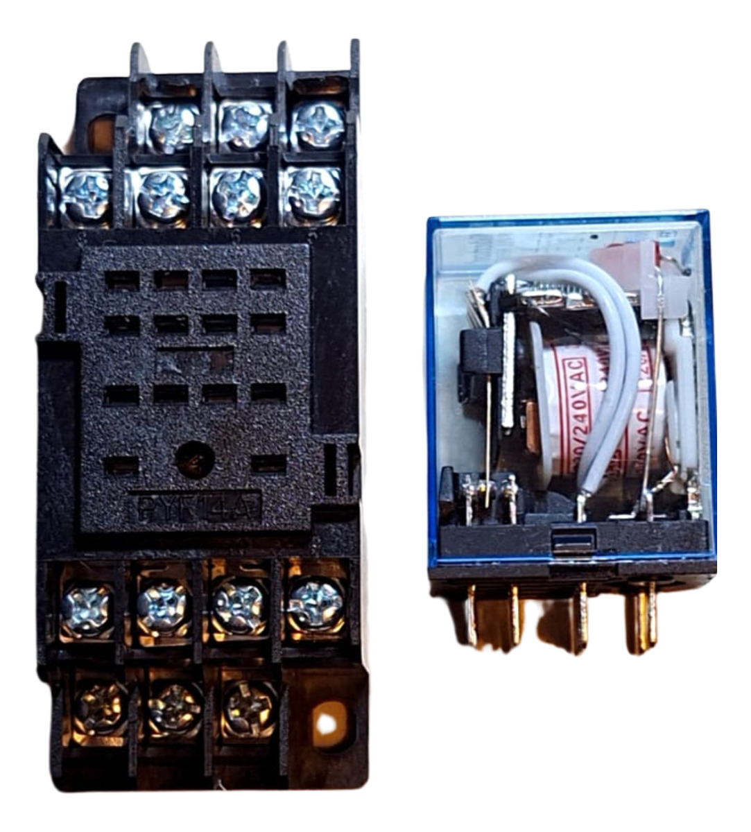 Rele Relay My4nj Hh54 4 Polo 2 Posiciones 220vac 5a C/ Base - Cyberofice